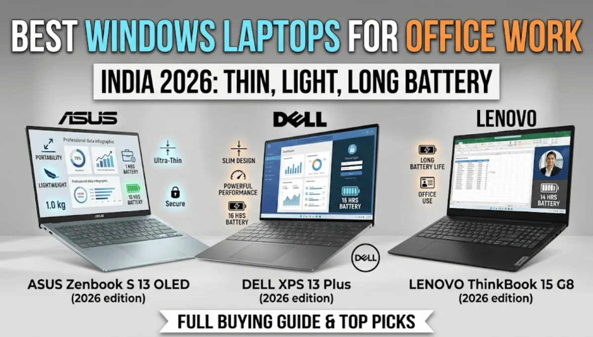 Best Windows Laptops for Office Work in India 2026: Thin, Light & Long ...